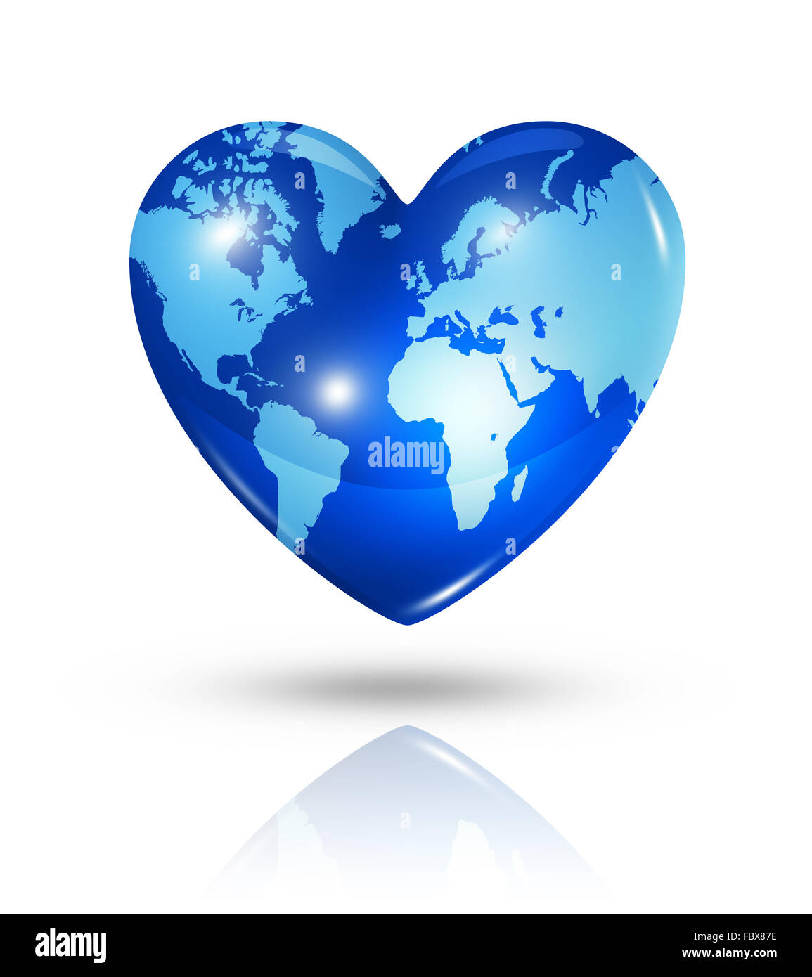 Love earth, heart icon Stock Photo - Alamy
