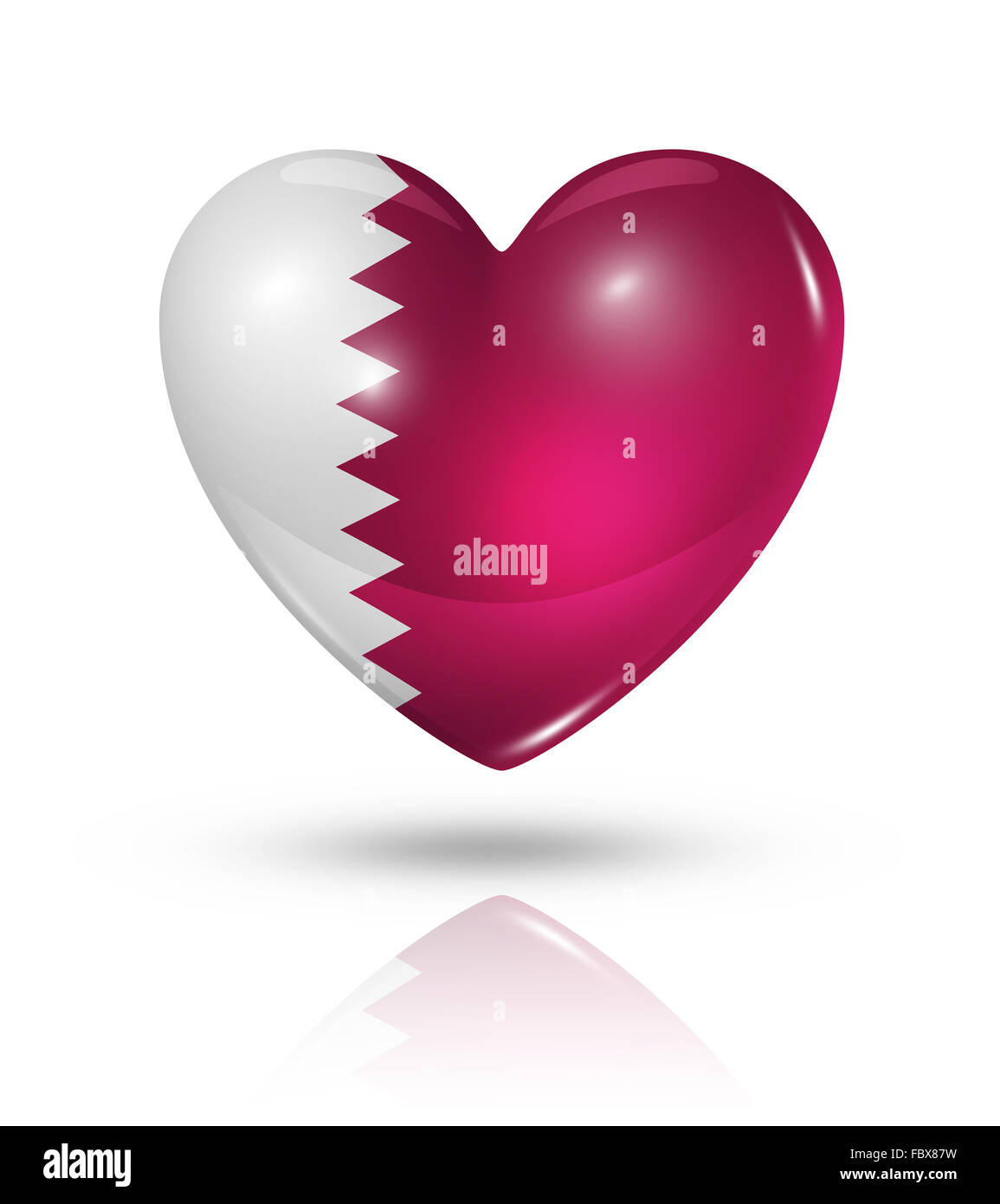 Love Qatar, heart flag icon Stock Photo - Alamy