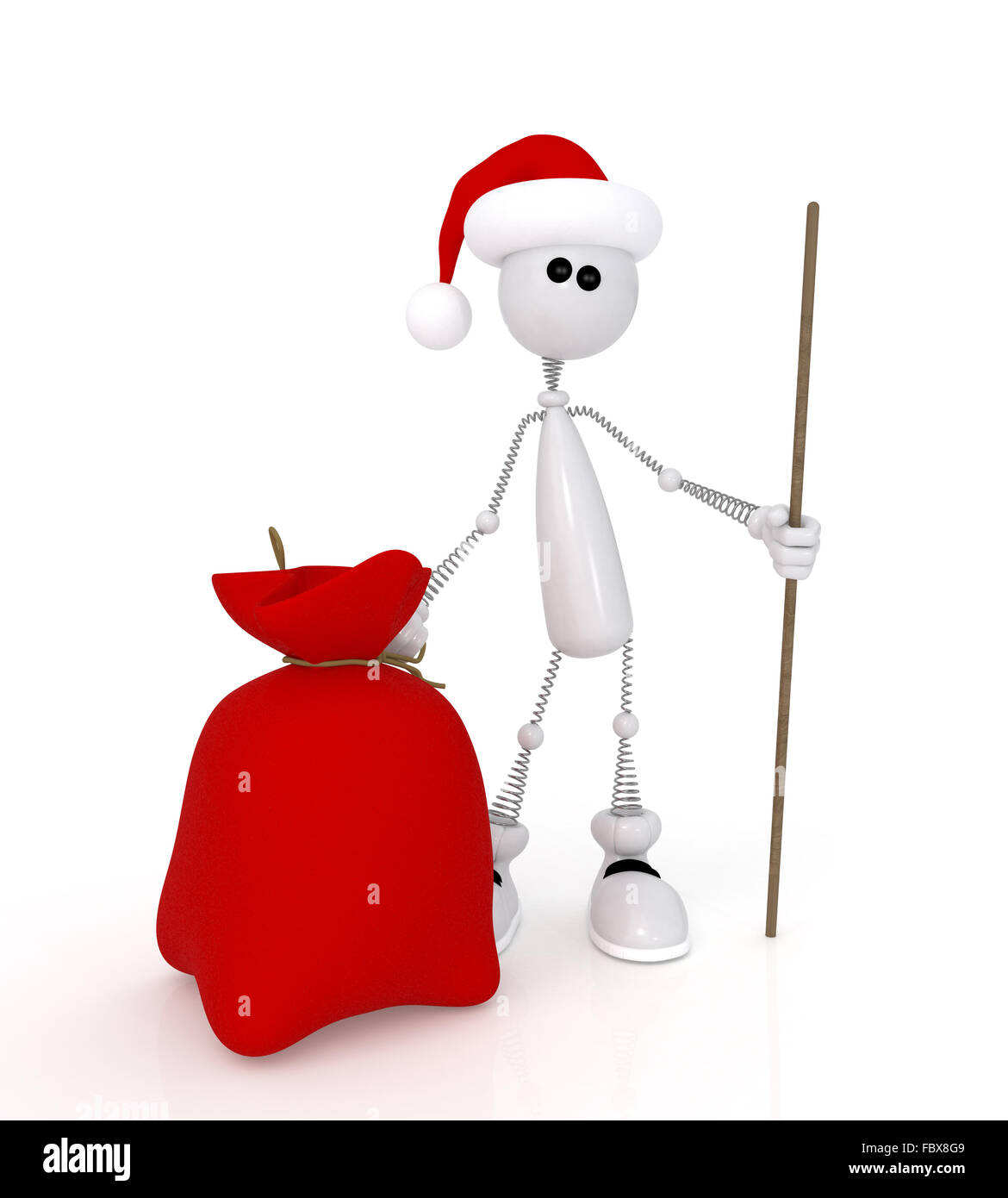 The 3D little man with gifts Stock Photo - Alamy