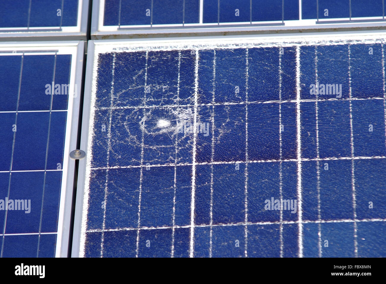 damaged solar panel surface Stock Photo - Alamy