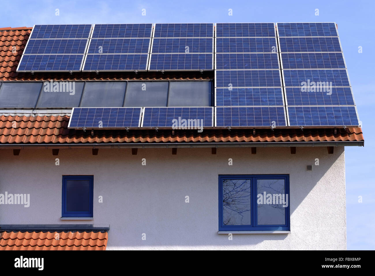 Roof with solar panel surface Stock Photo - Alamy
