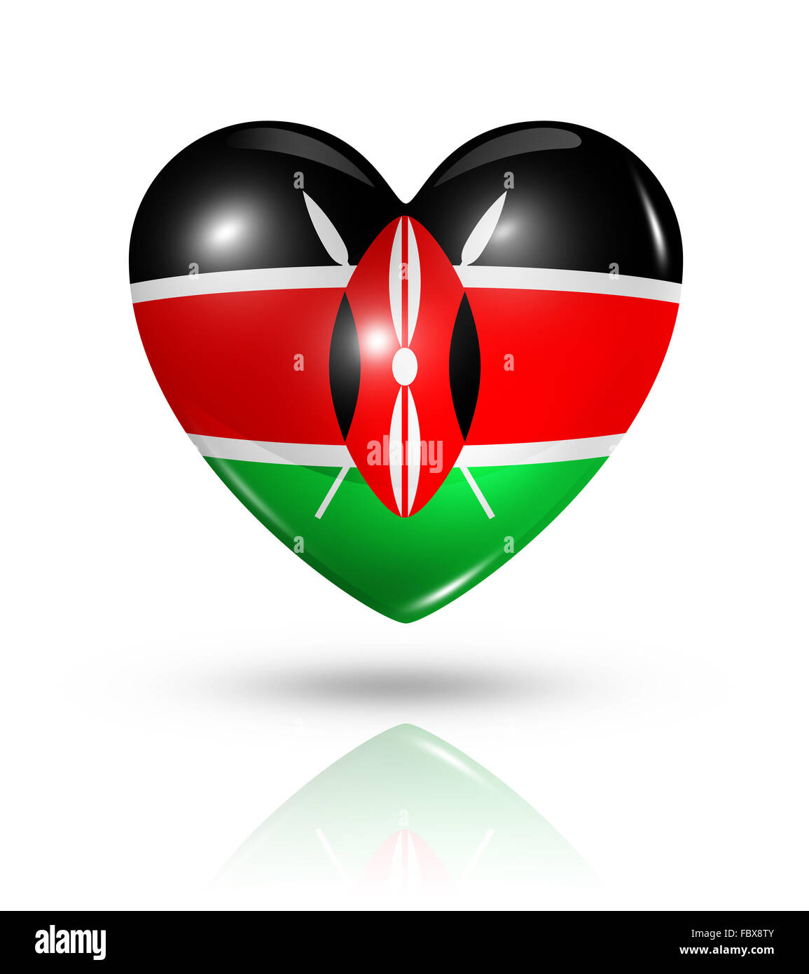 Love Kenya, heart flag icon Stock Photo - Alamy