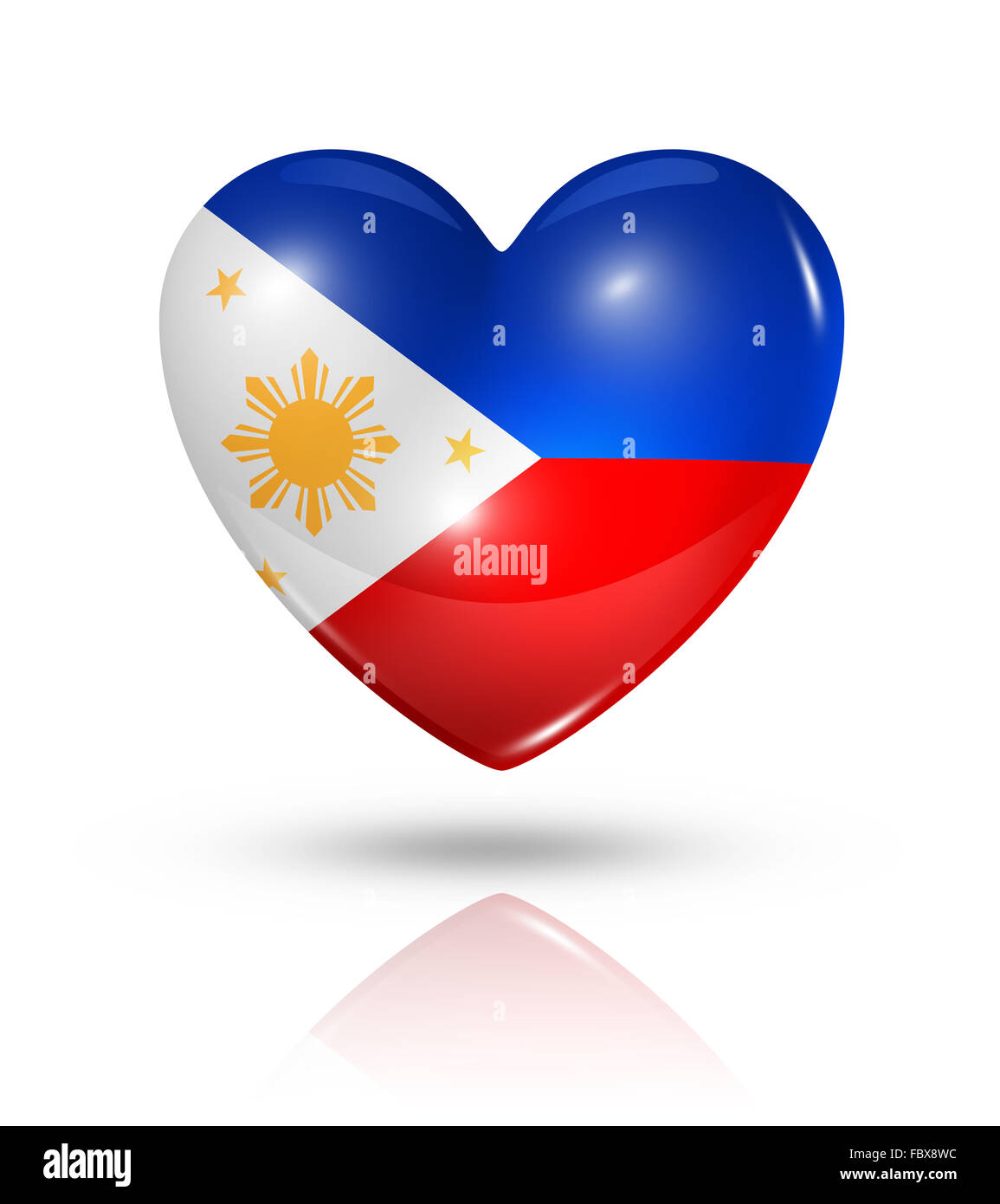 Love Philippines, heart flag icon Stock Photo - Alamy