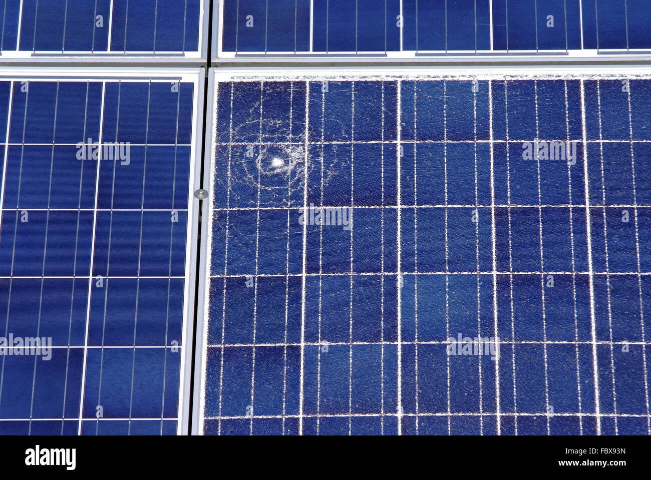 damaged solar panel surface Stock Photo - Alamy