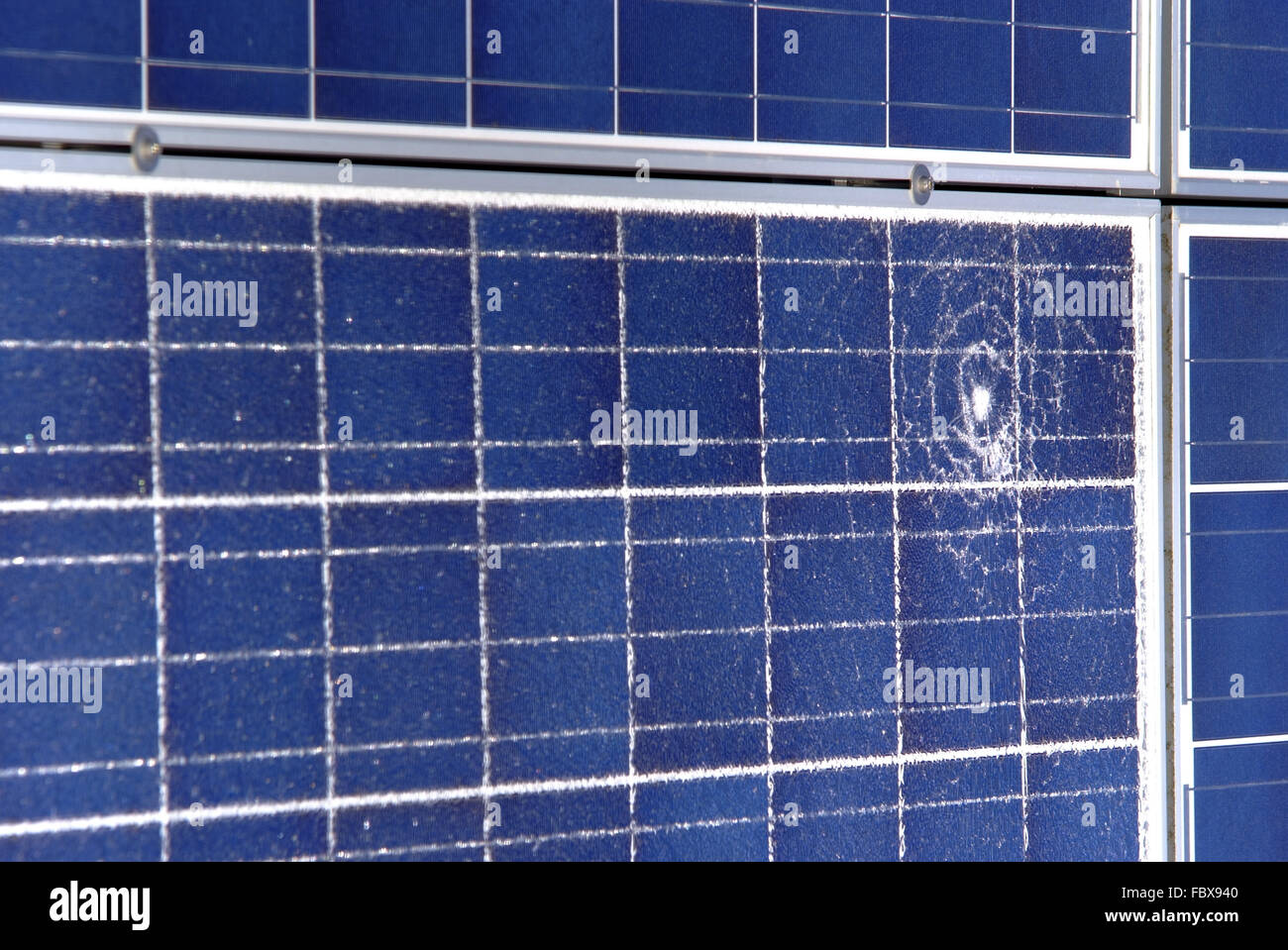 damaged solar panel surface Stock Photo - Alamy
