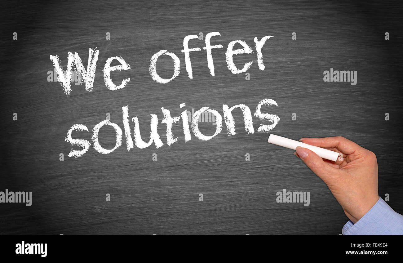 We offer solutions Stock Photo - Alamy