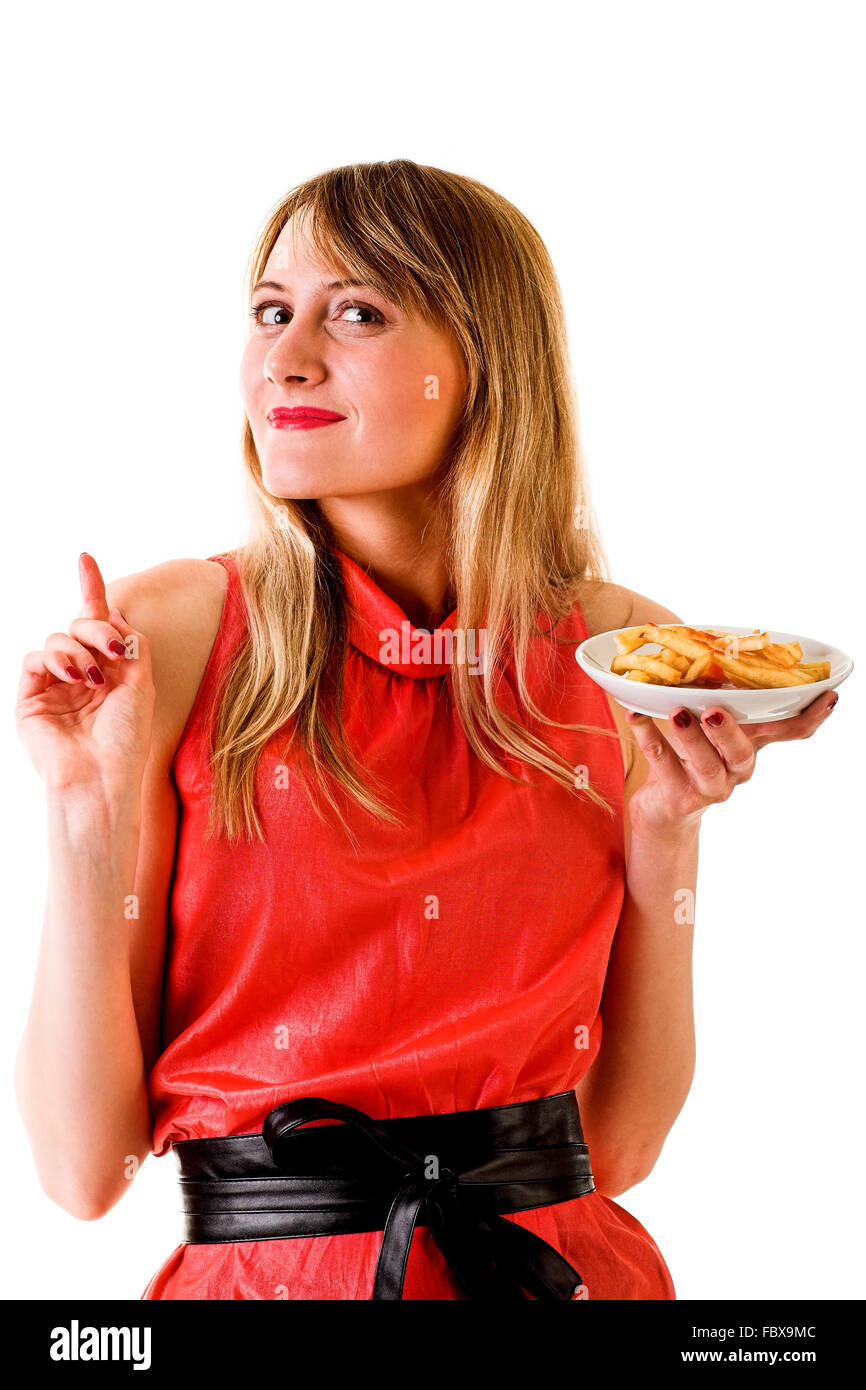 girl with fast food Stock Photo - Alamy
