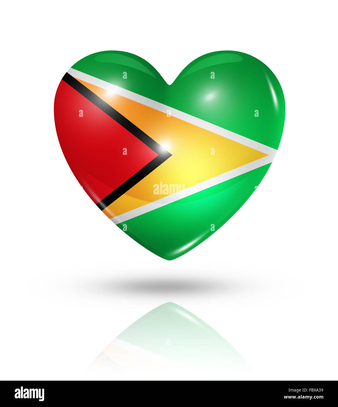 Love Guyana, heart flag icon Stock Photo - Alamy