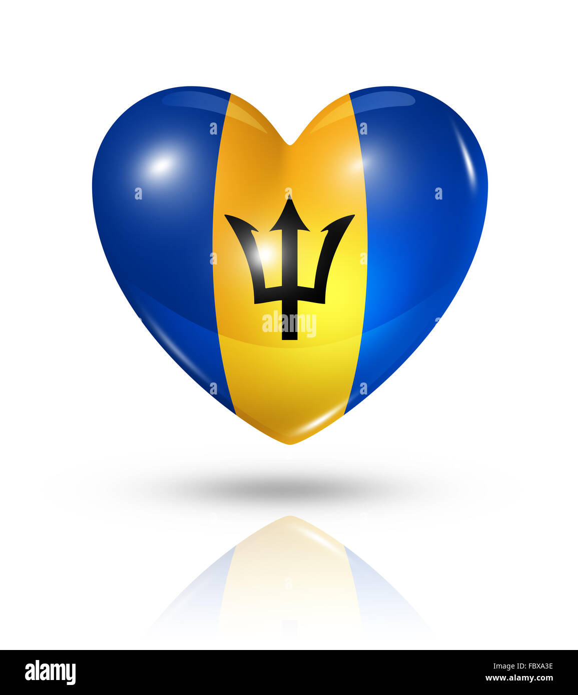 Love Barbados, heart flag icon Stock Photo - Alamy