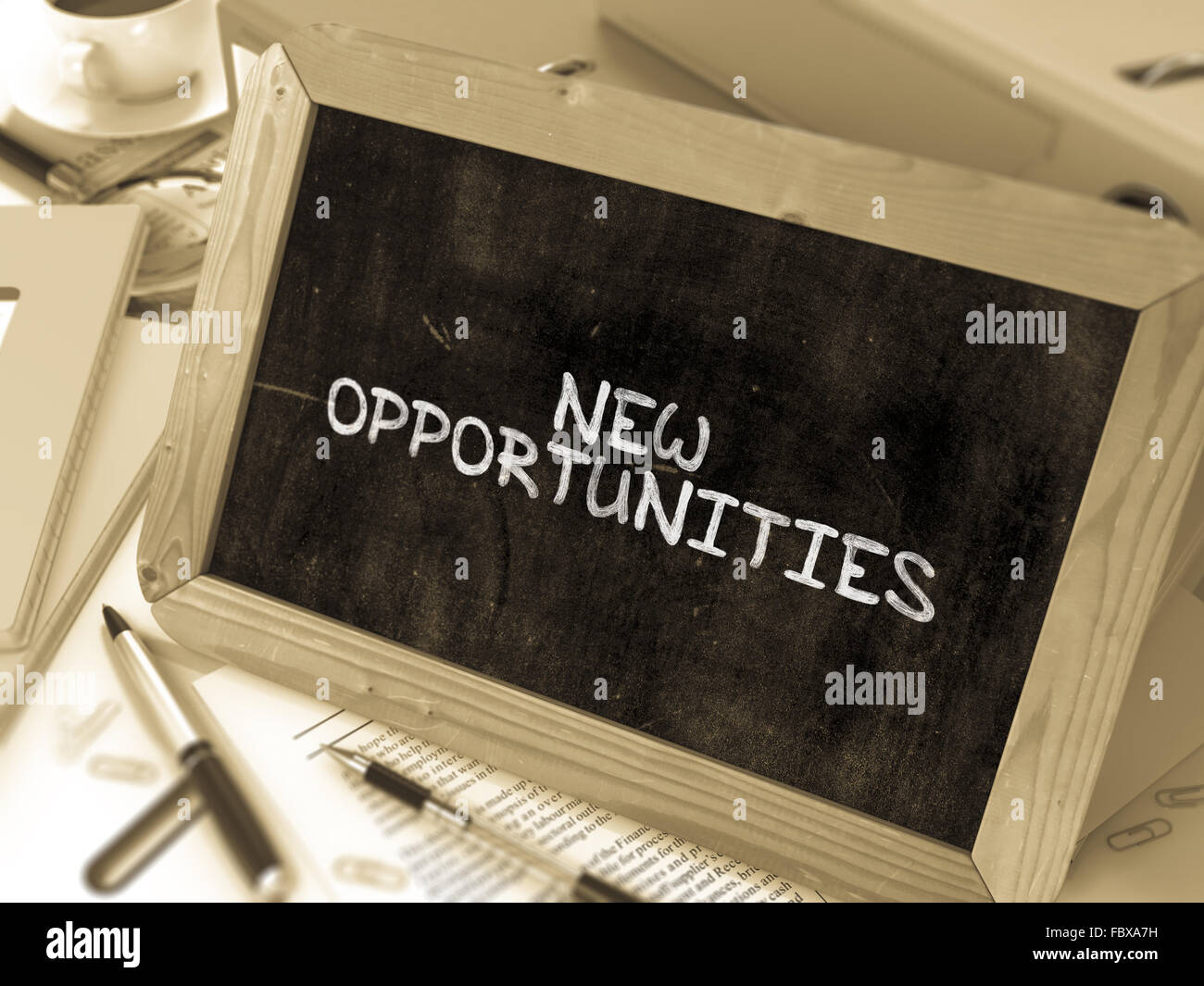 New Opportunities - Chalkboard with Hand Drawn Text Stock Photo - Alamy