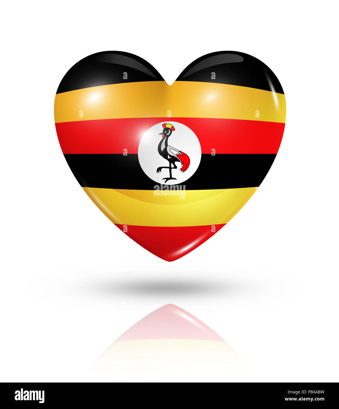 Love Uganda, heart flag icon Stock Photo - Alamy