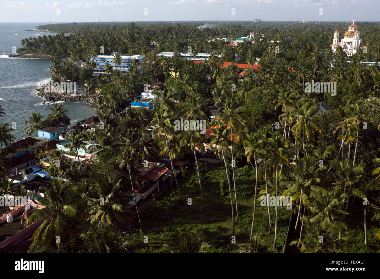 View from the Thangassery Lighthouse, Kollam (Quilon), Kerala, India ...