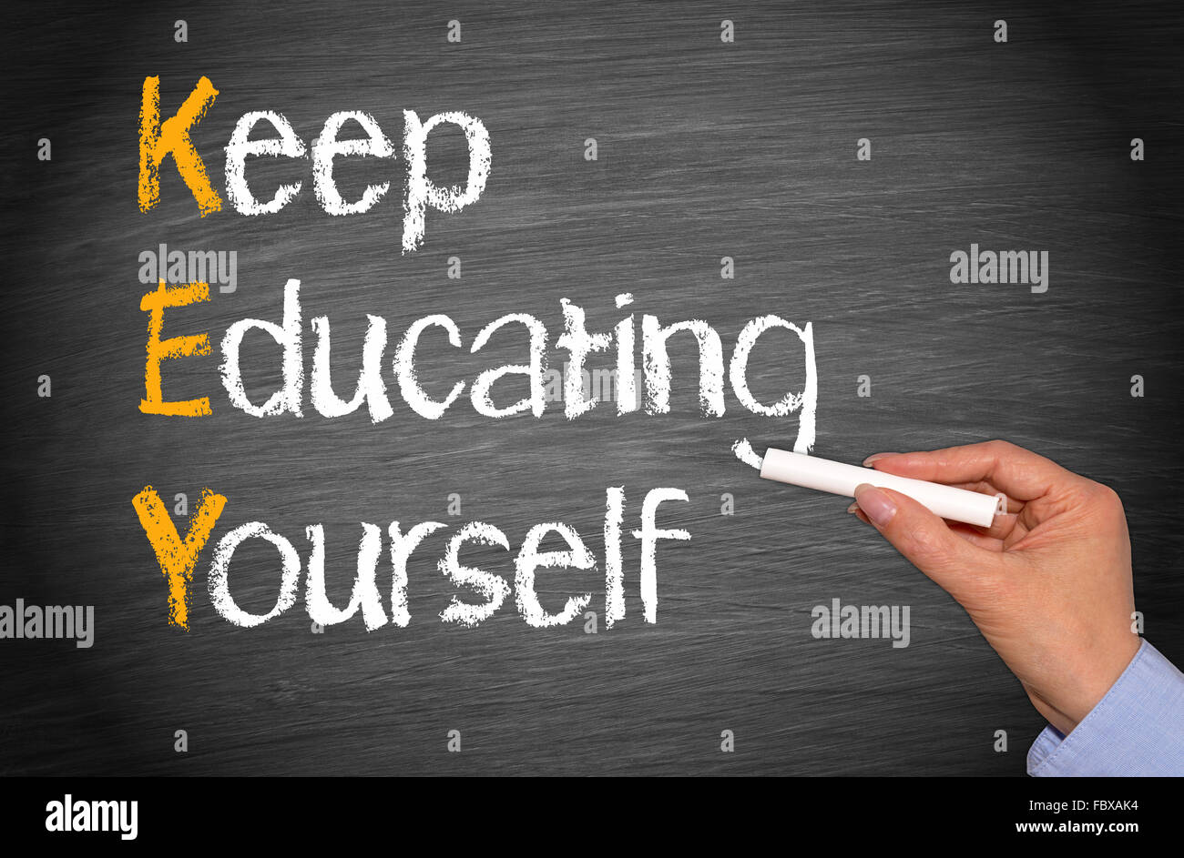 KEY - Keep Educating Yourself Stock Photo - Alamy