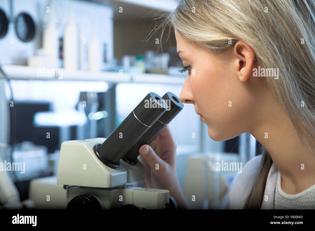 researcher with microscope Stock Photo - Alamy