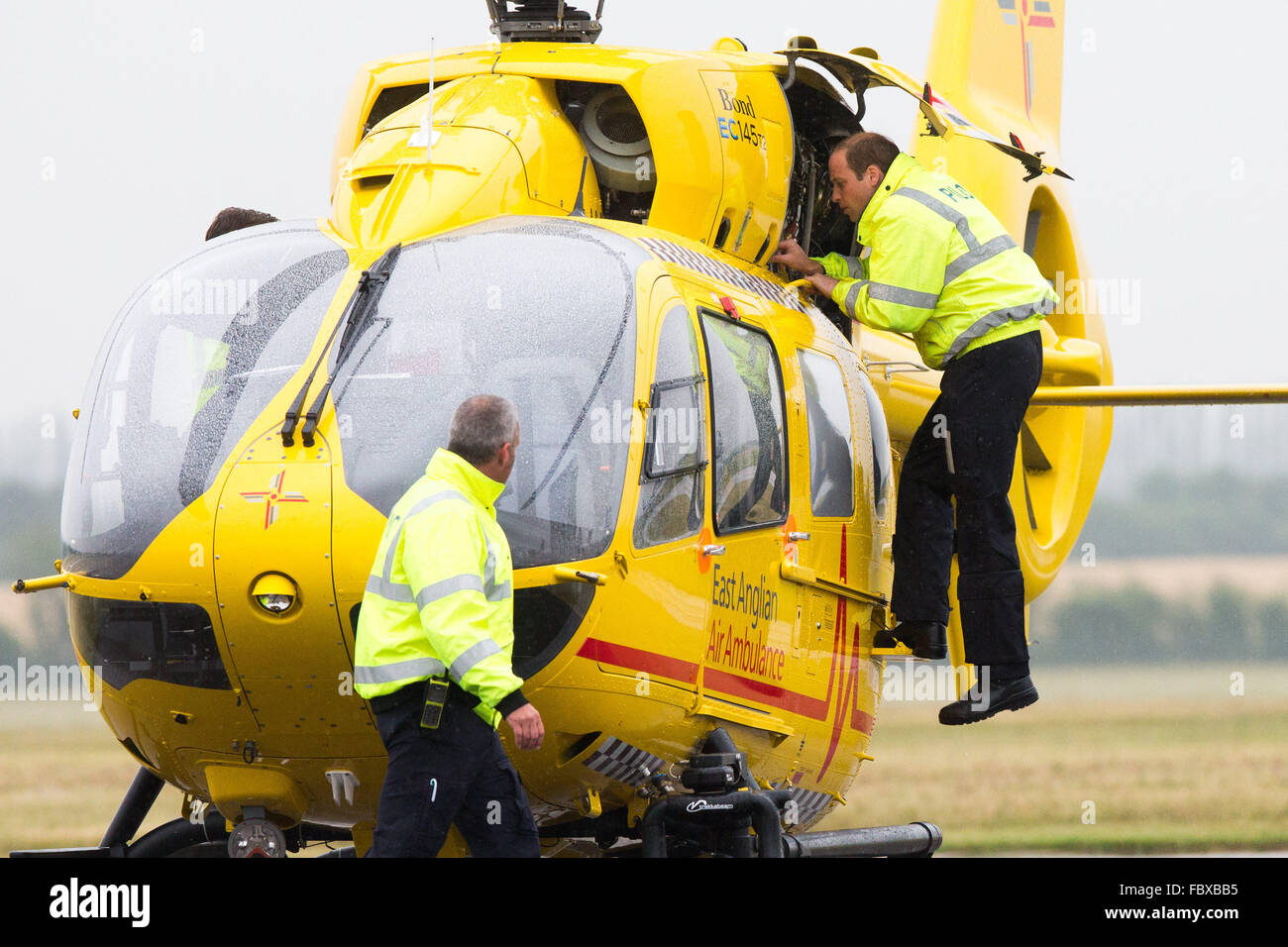 Prince William at Cambridge Airport on the first day of his new job as ...