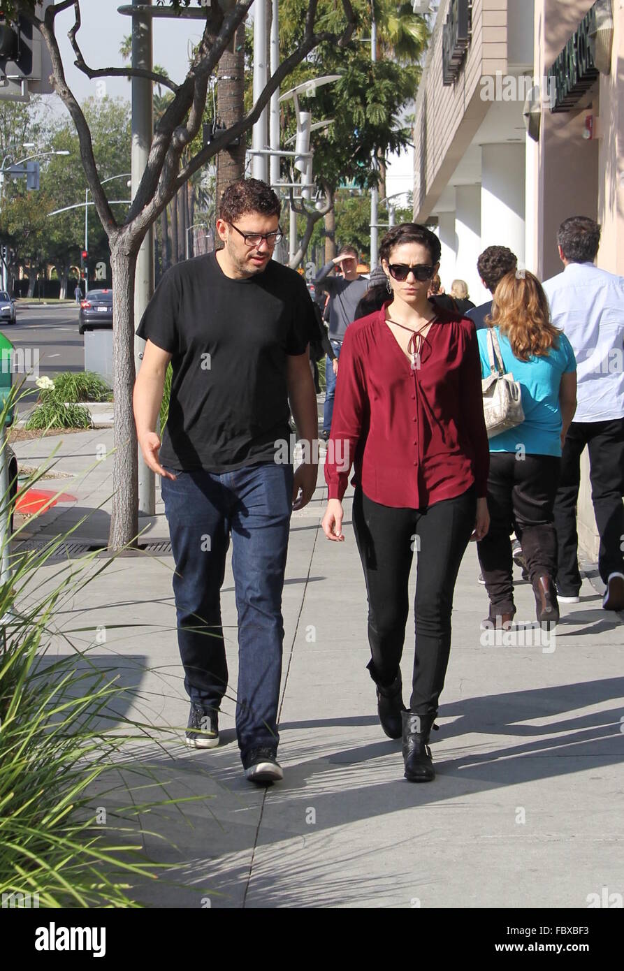 Emmy Rossum looks tense while out and about with her fiancé, Producer ...
