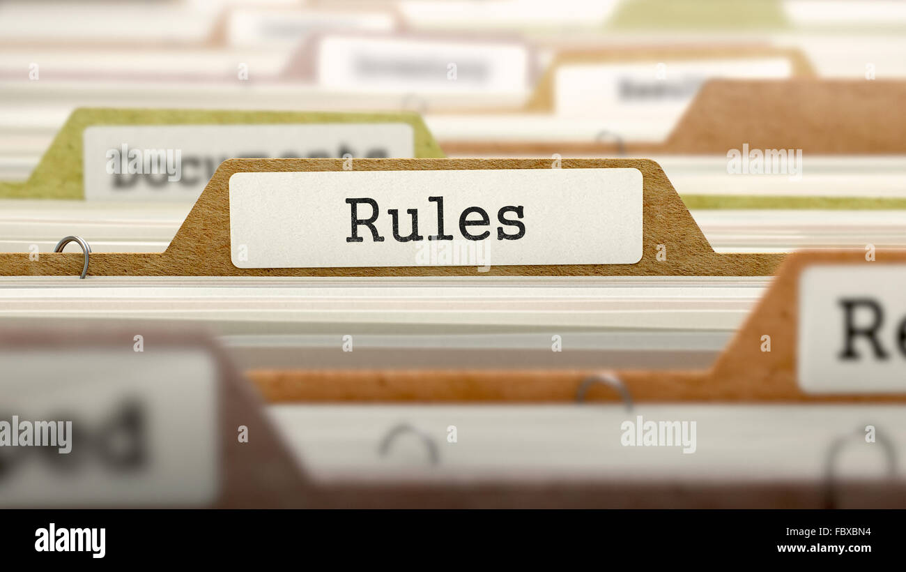 Folder in Catalog Marked as Rules Stock Photo - Alamy