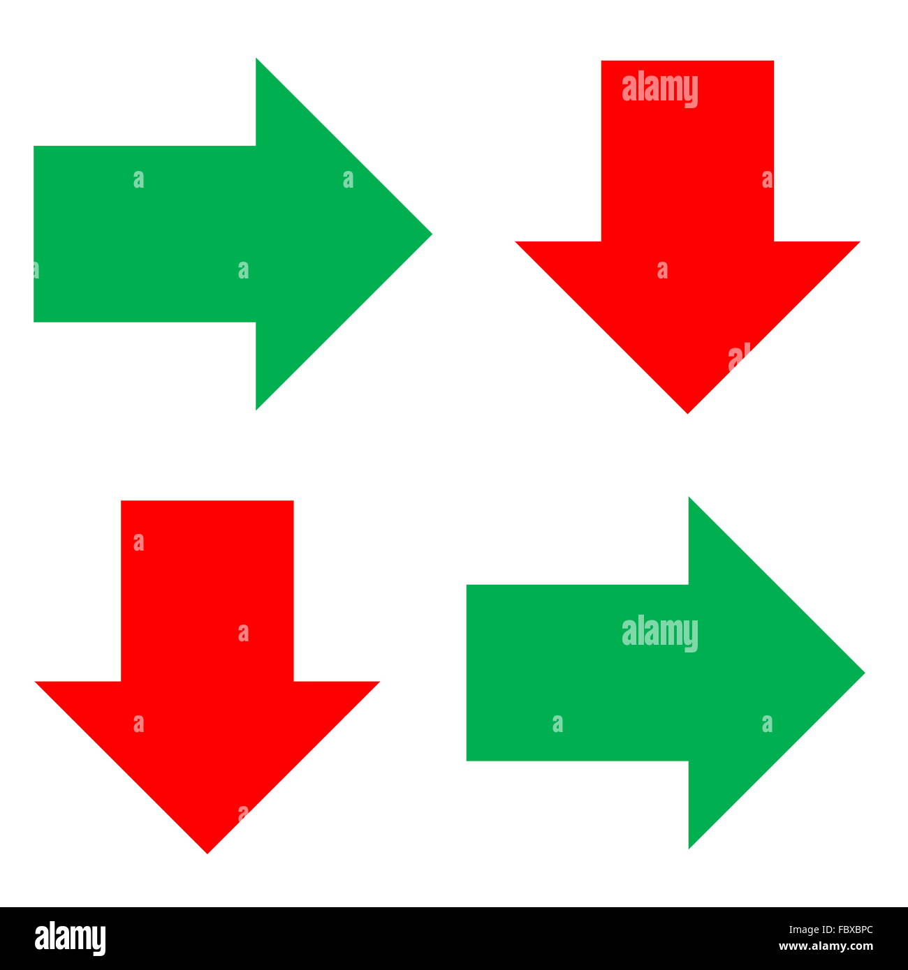 arrows green and red Stock Photo - Alamy