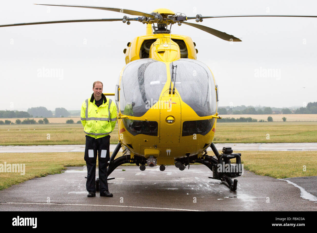 Prince William at Cambridge Airport on the first day of his new job as ...