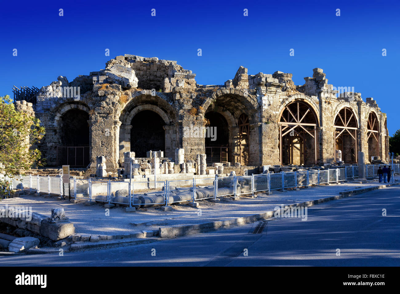 Ancient theatre in Side, Turkey Stock Photo - Alamy