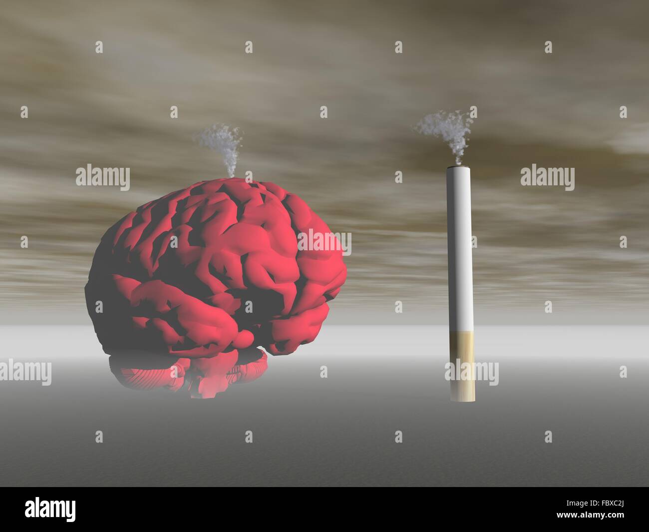cigarette and brain Stock Photo - Alamy