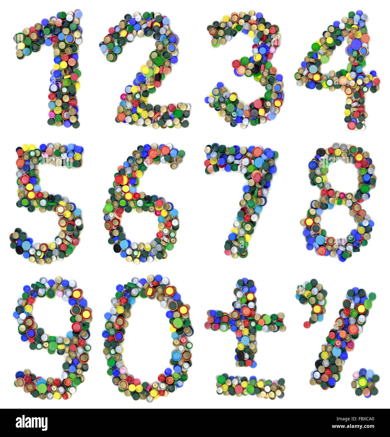 Bottle Cup Numbers Stock Photo - Alamy