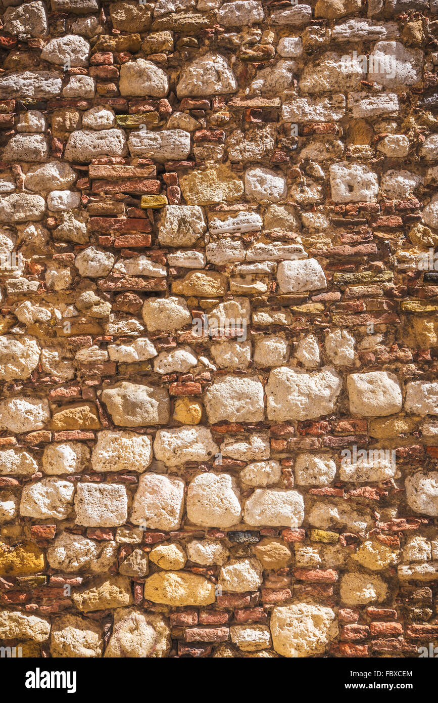 Full of warm colors of the Italian wall background stones Stock Photo ...