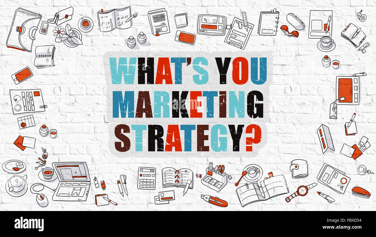 What's You Marketing Strategy with Doodle Design Icons Stock Photo - Alamy