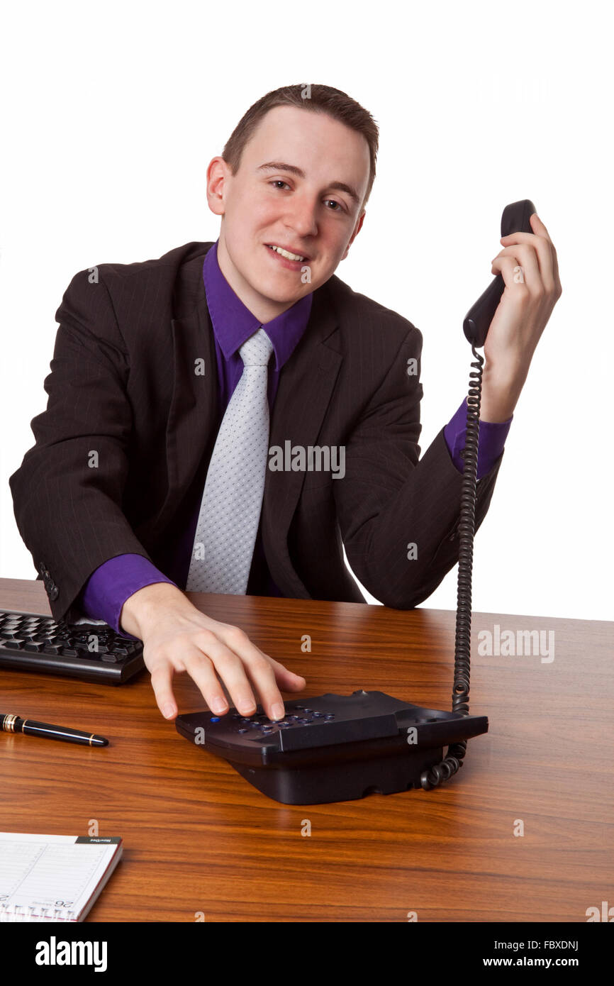 Businessman calling up Stock Photo - Alamy
