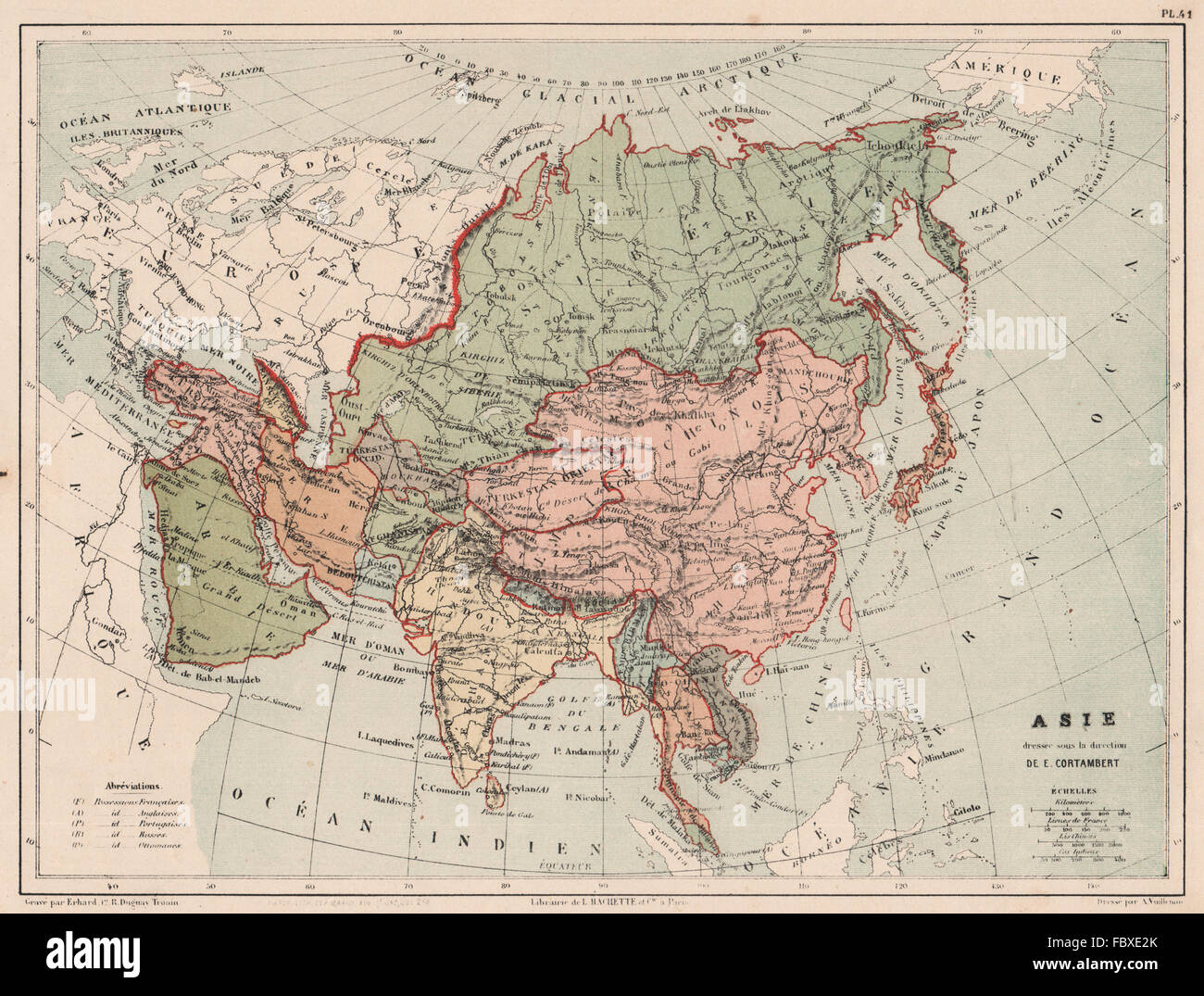 Asia Political Map Of 1880