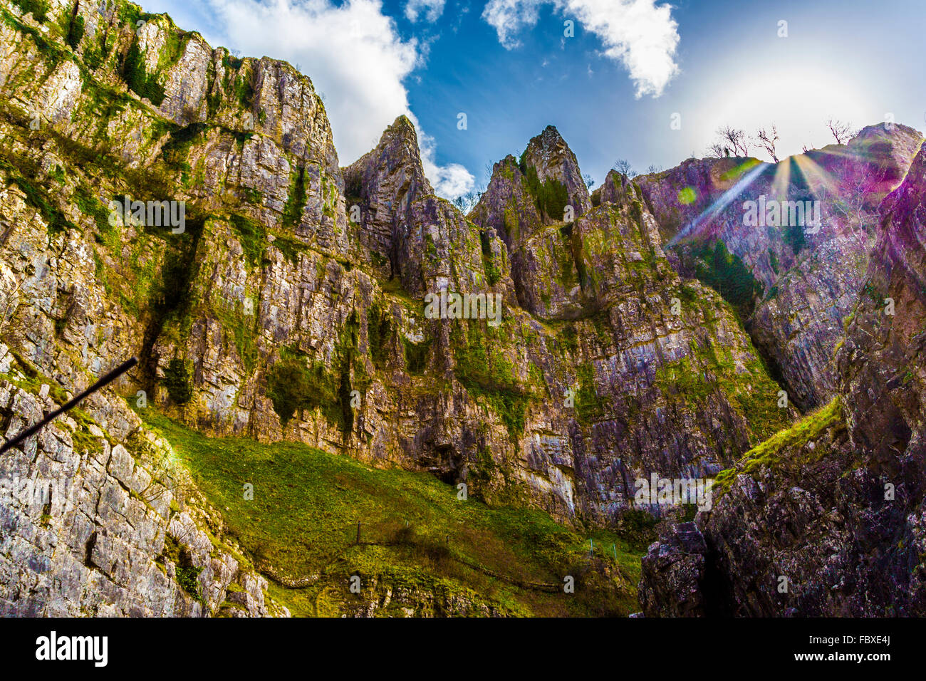 Cheddar Gorge is a limestone gorge in the Mendip Hills, near the ...