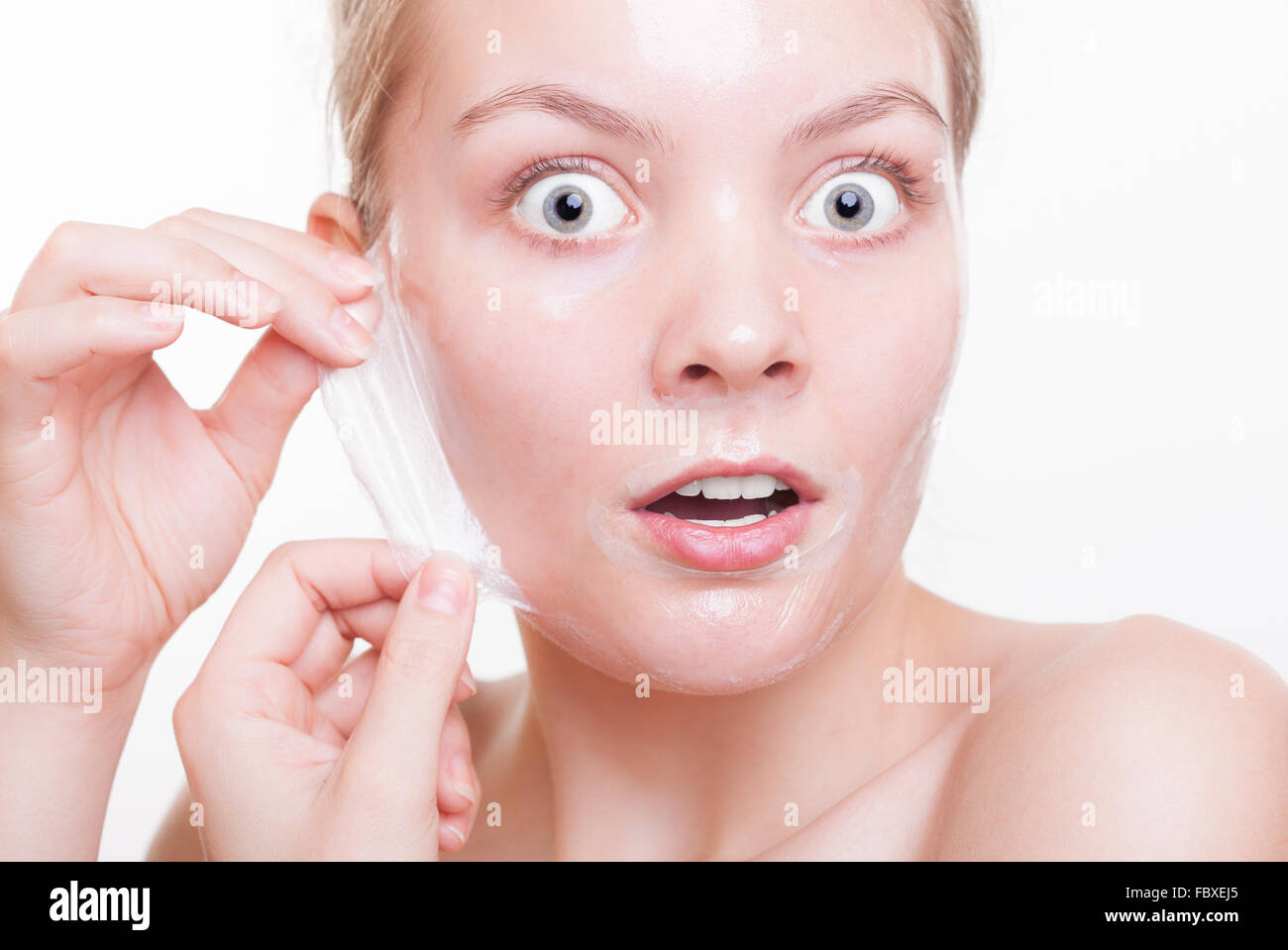 Blond girl with mask hi-res stock photography and images - Alamy