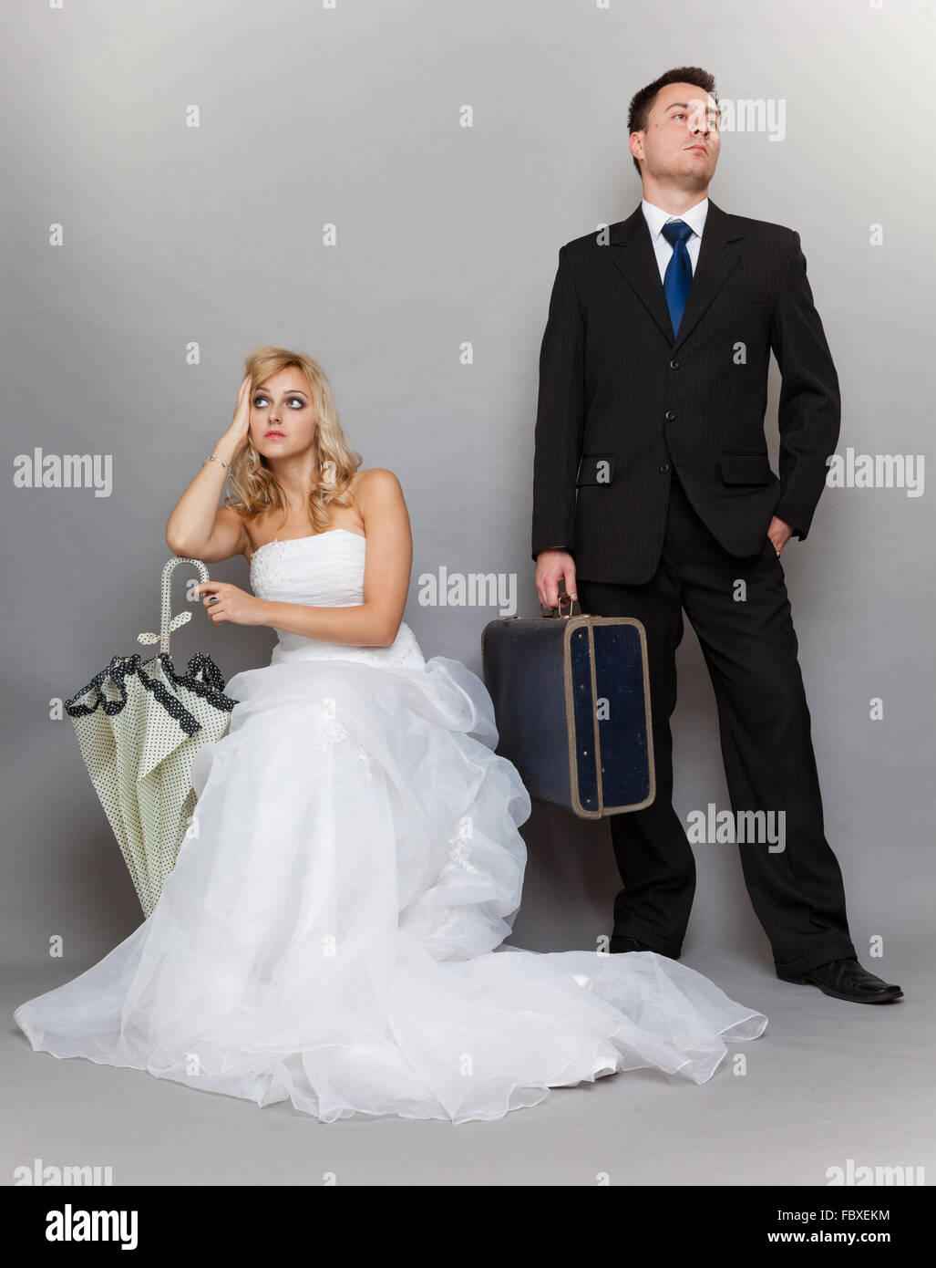 Married couple problem, indifference depression discord Stock Photo - Alamy
