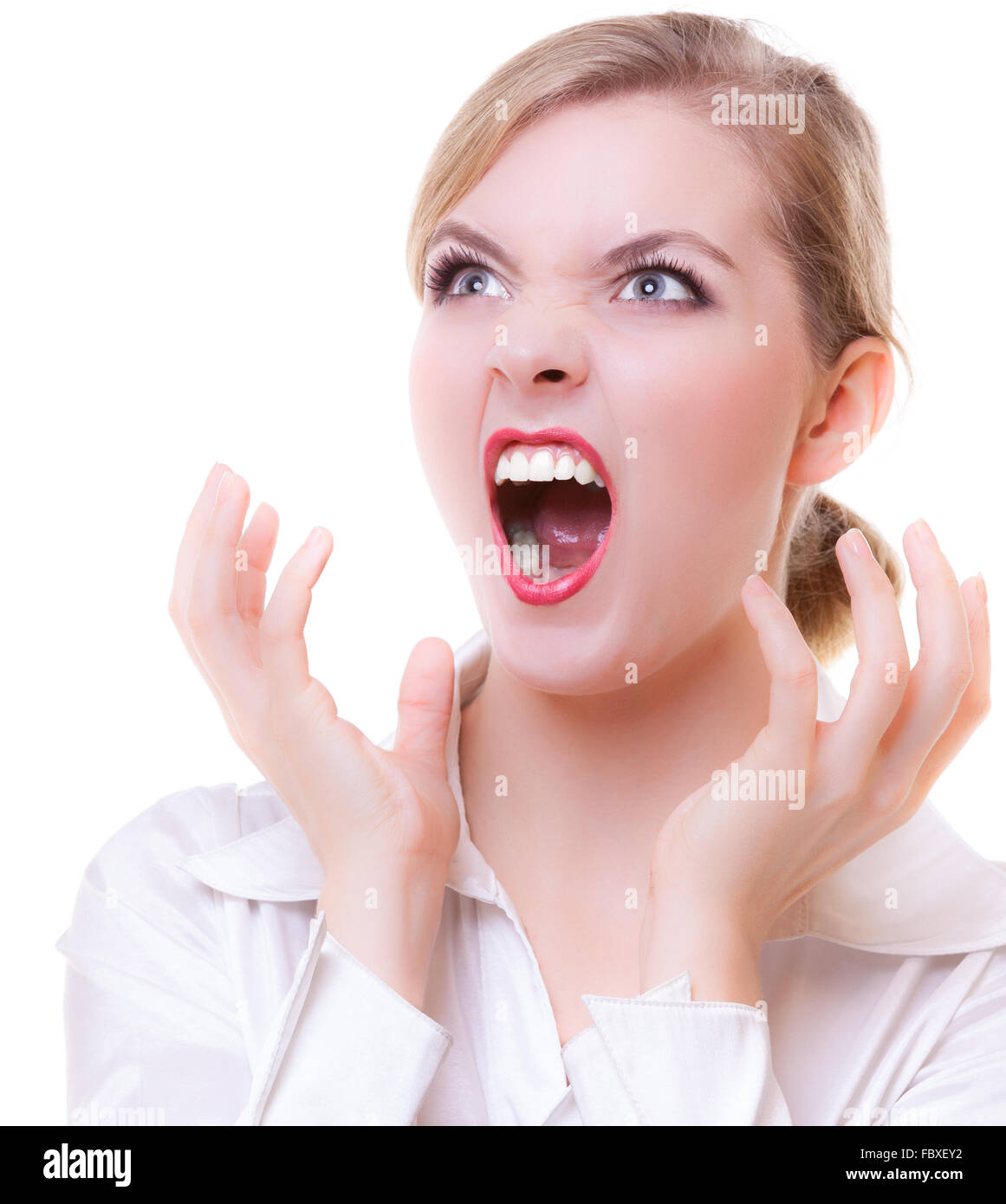 Scared female worker hi-res stock photography and images - Alamy