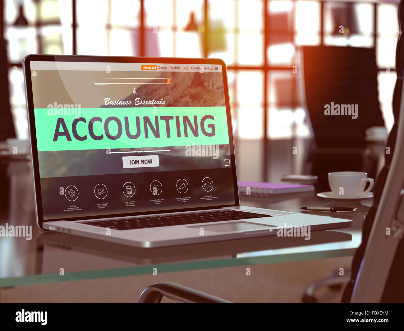 Accounting Concept on Laptop Screen Stock Photo - Alamy