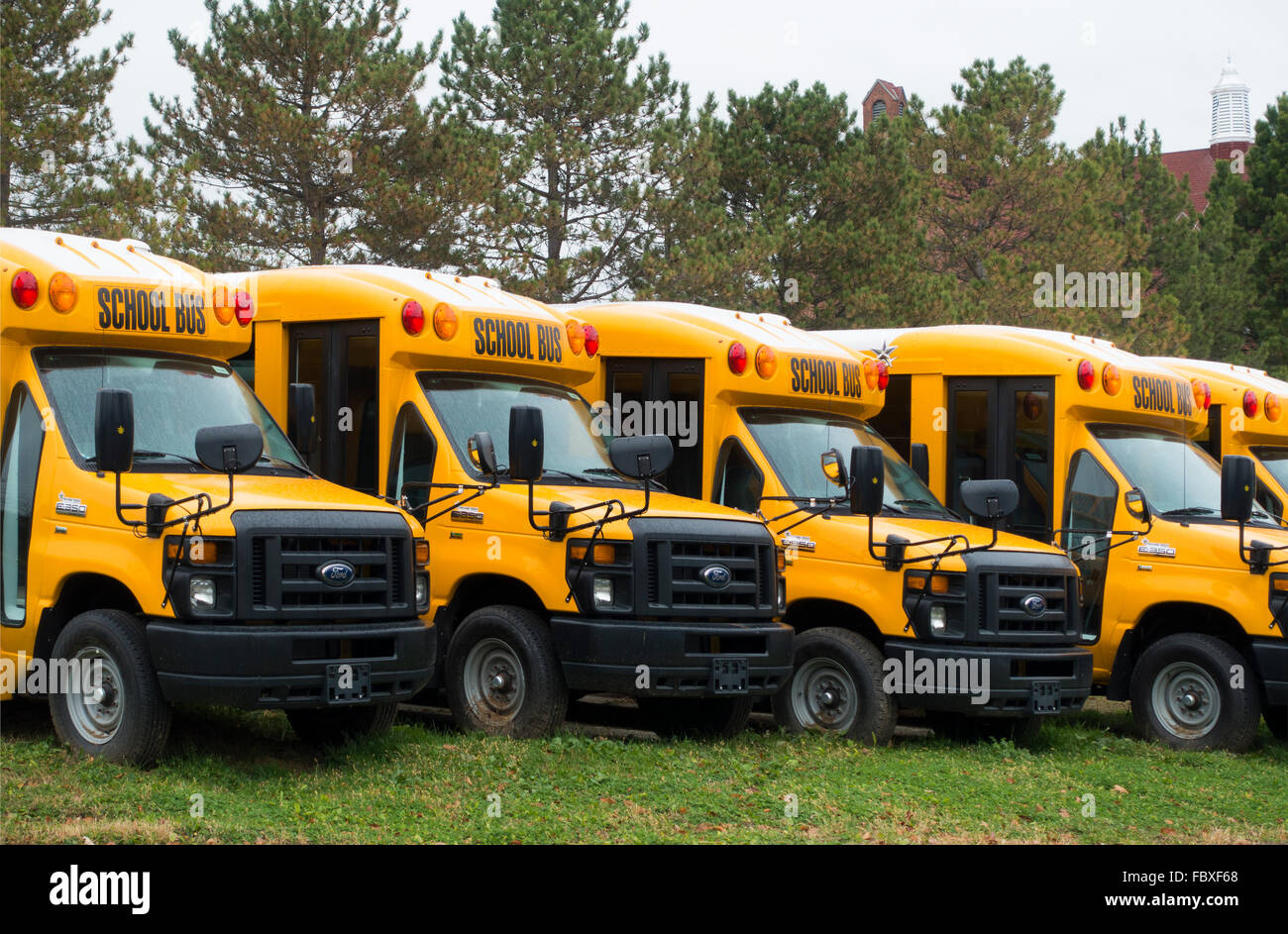school buses parked outside in Warwick NY Stock Photo - Alamy