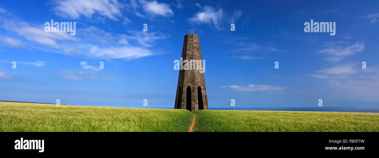 Summer, the stone built Daymark Tower, at Forward Point, Start Bay ...