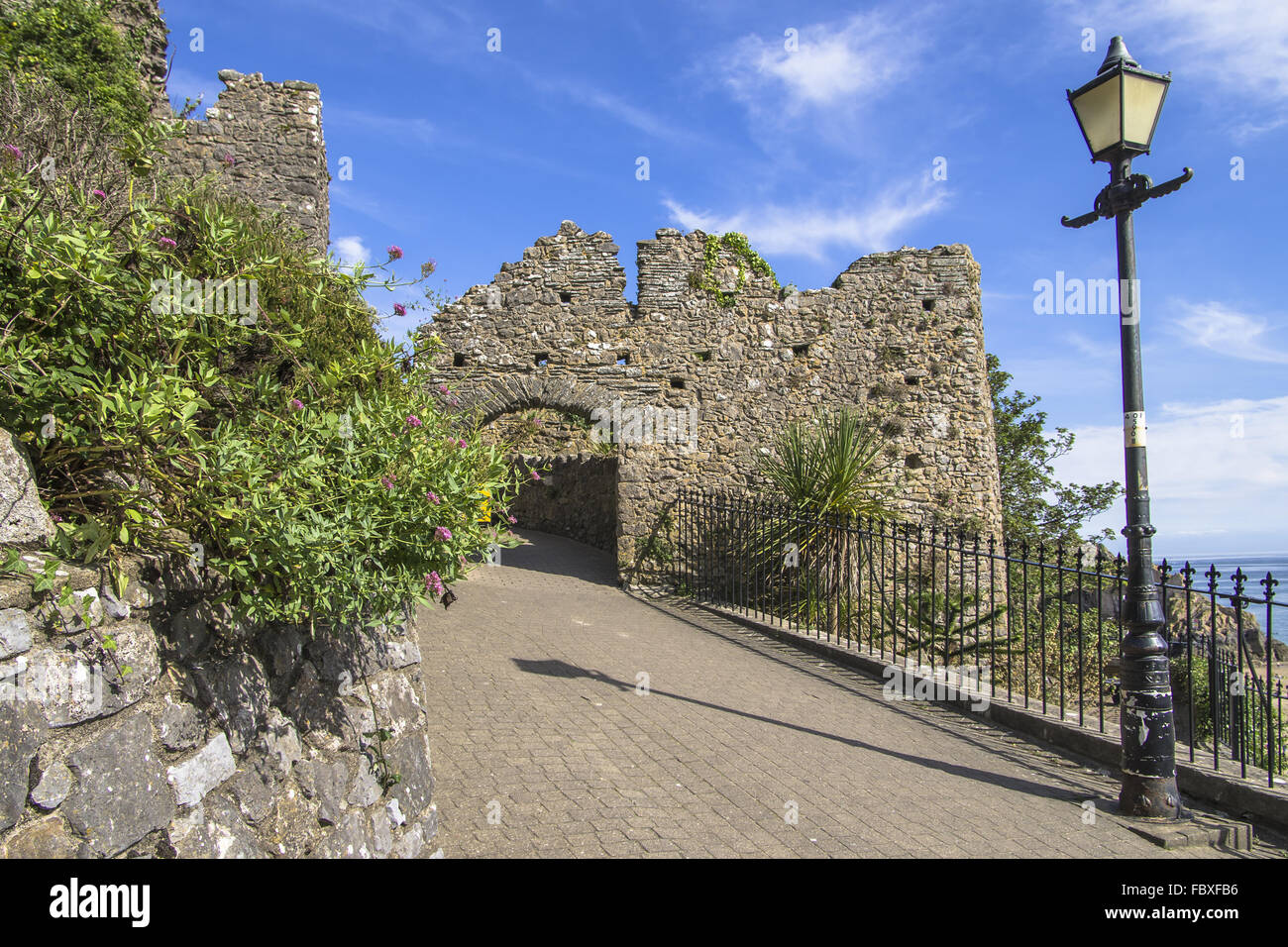 Way to Tenby Castle Stock Photo - Alamy