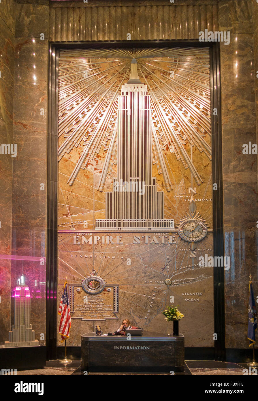Empire State building plaque Manhattan NYC Stock Photo - Alamy