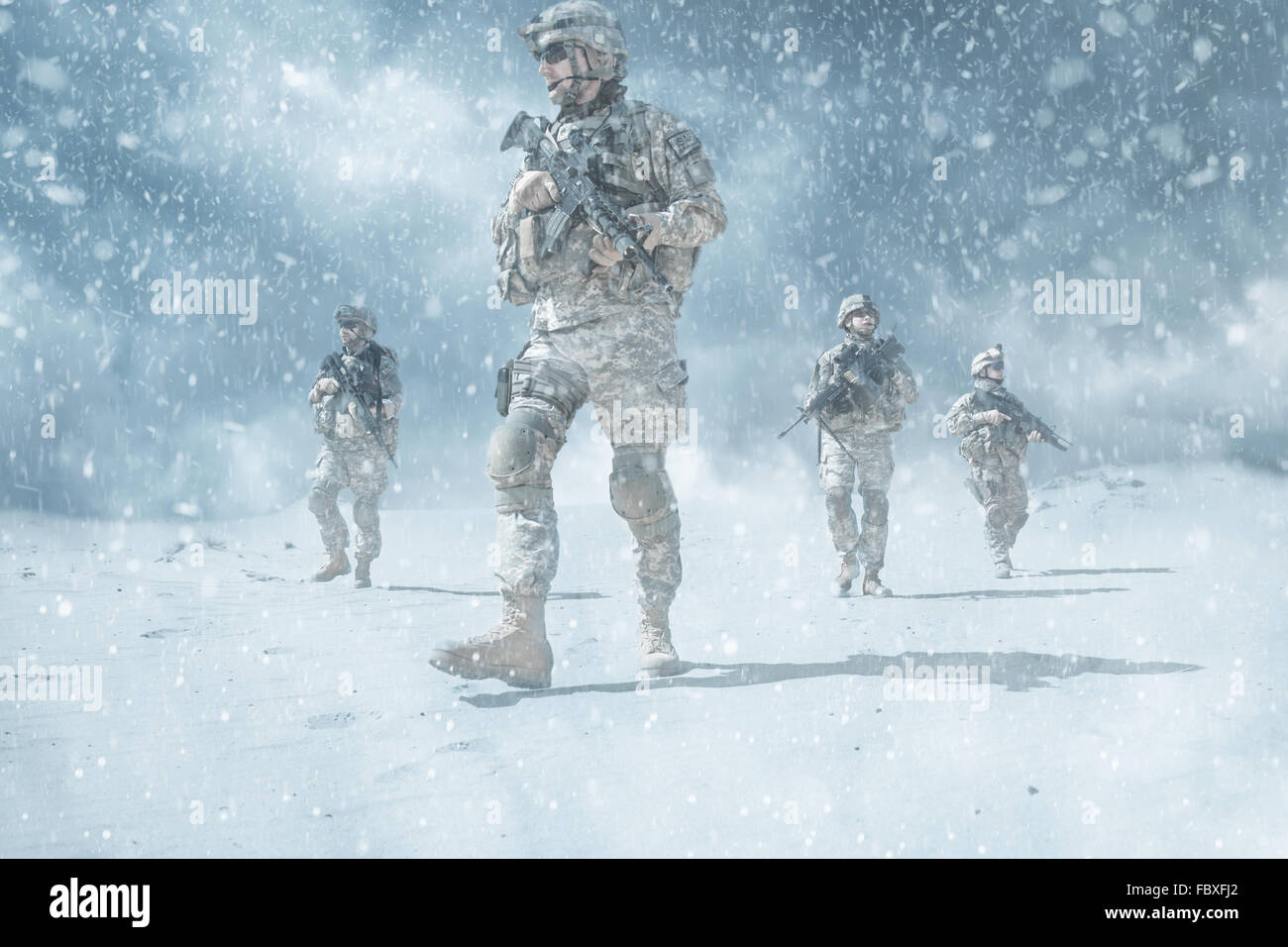 infantrymen in action Stock Photo - Alamy