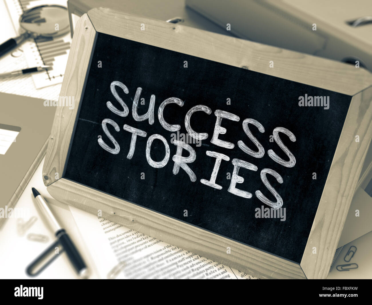 Handwritten Success Stories on a Chalkboard Stock Photo - Alamy