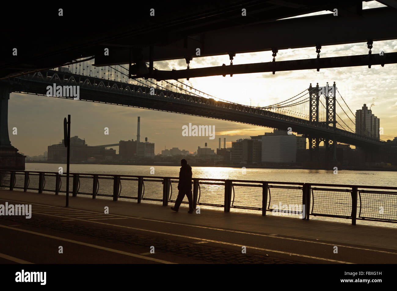 Man walking on bridge side view hi-res stock photography and images - Alamy