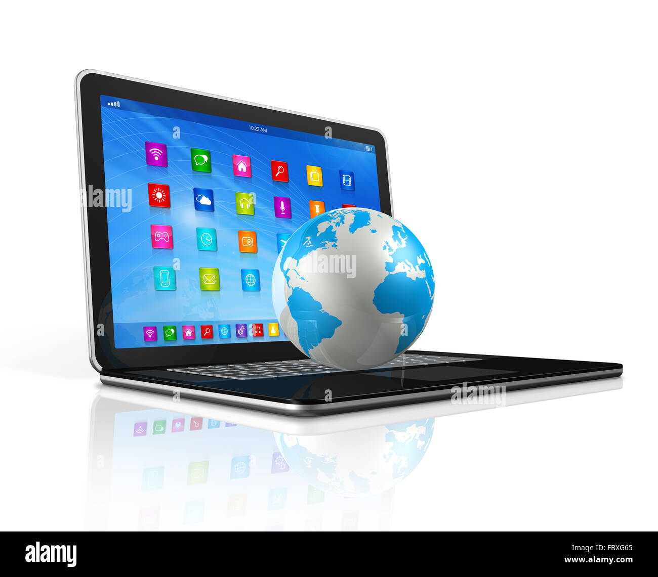 3d laptop computer world globe High Resolution Stock Photography and ...