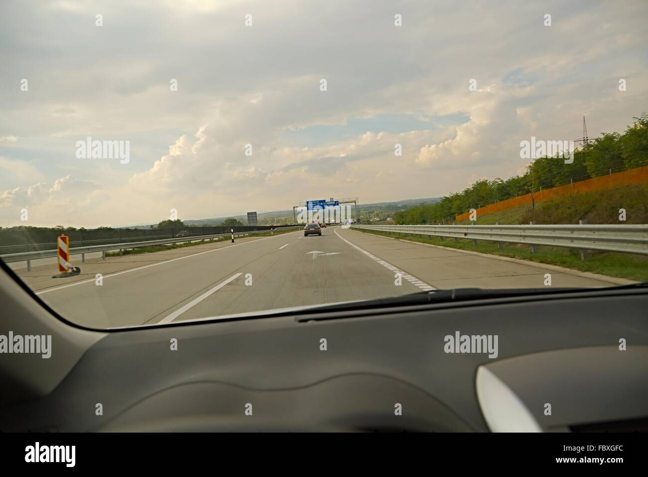 Highway Driving Point of View Stock Photo - Alamy