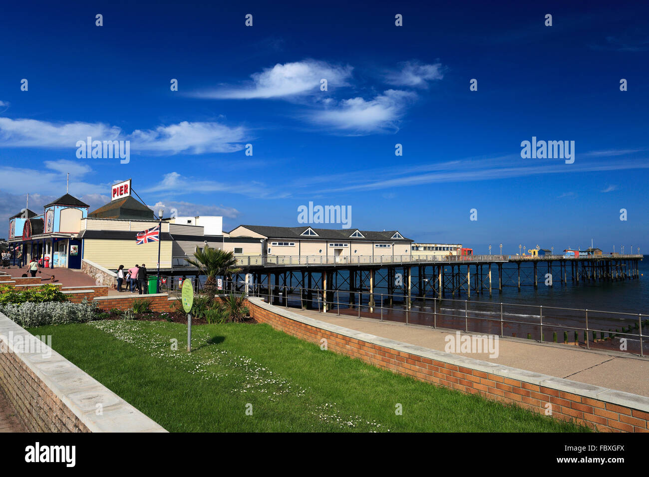 Summer, Teignmouth Pier, Beach and Promenade, English Riviera, Devon ...