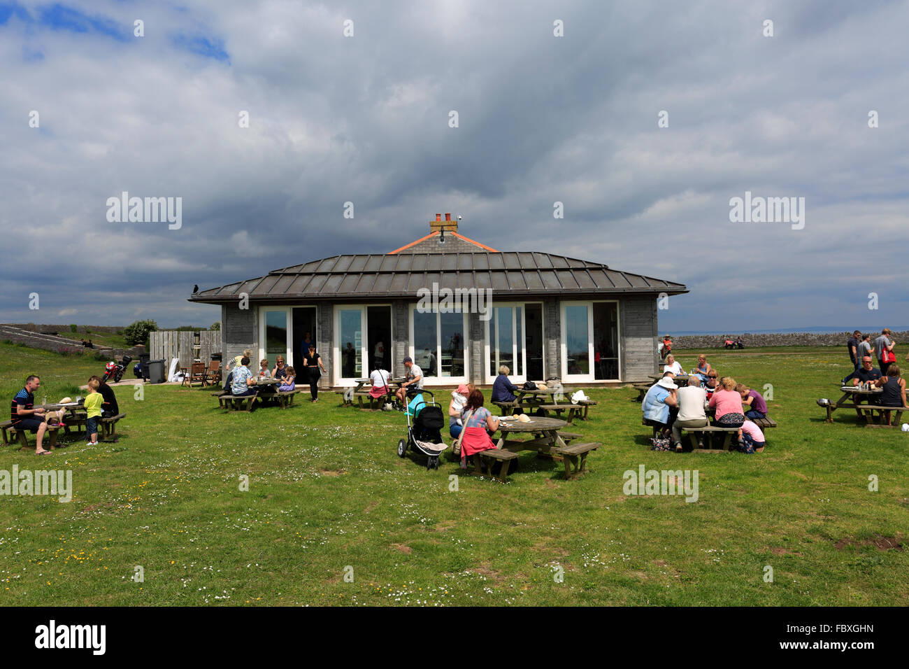 Summer, the Southern Fort ruins at Berry Head National Nature Reserve ...