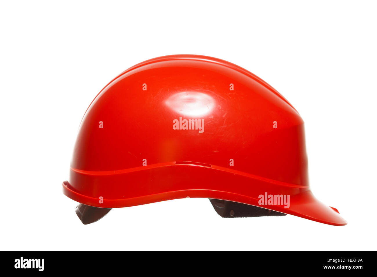 Red safety helmet of builder building worker isolated on white Stock ...
