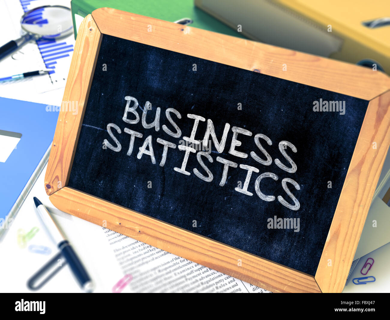 Hand Drawn Business Statistics Concept on Small Chalkboard Stock Photo ...