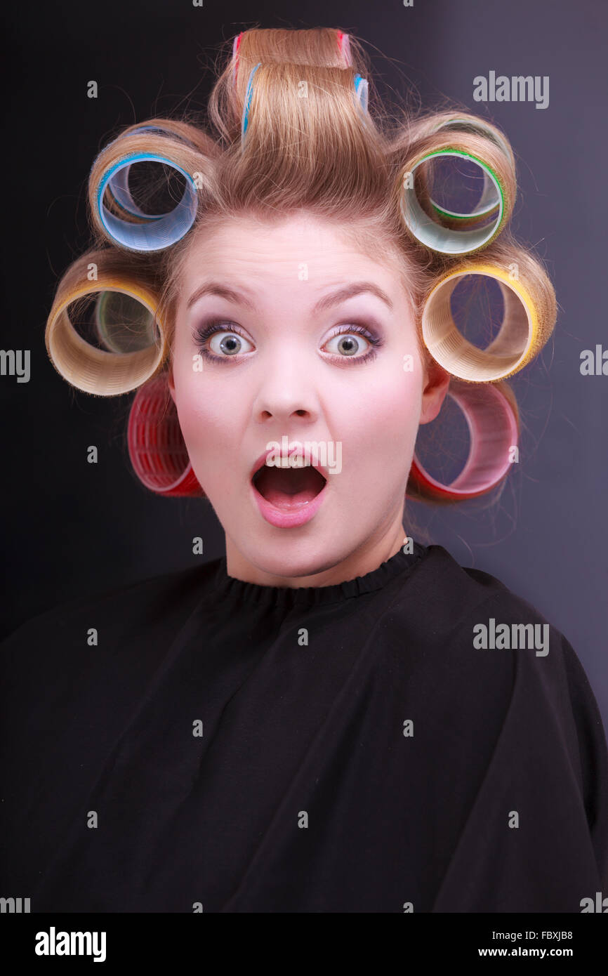 Woman hairdressing funny hi-res stock photography and images - Alamy