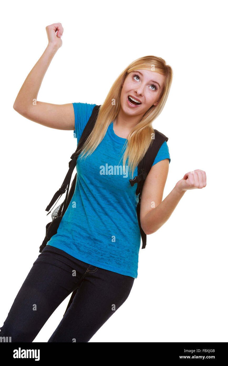 School girl hand smiling back hi-res stock photography and images - Alamy